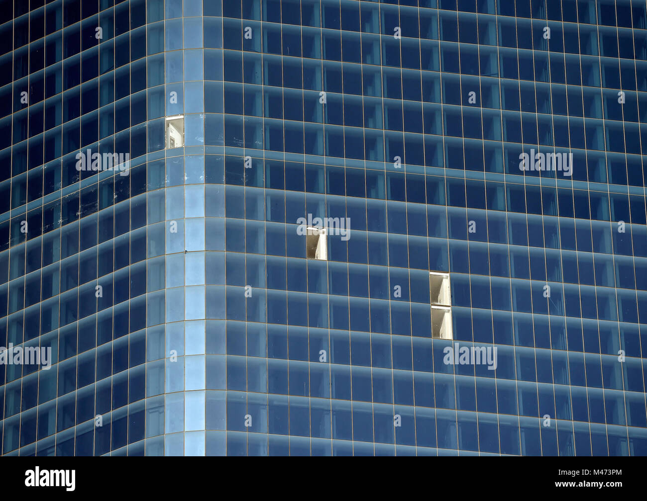 Las Vegas, Nevada, USA. 13th Feb, 2018. Missing window panes are seen ...