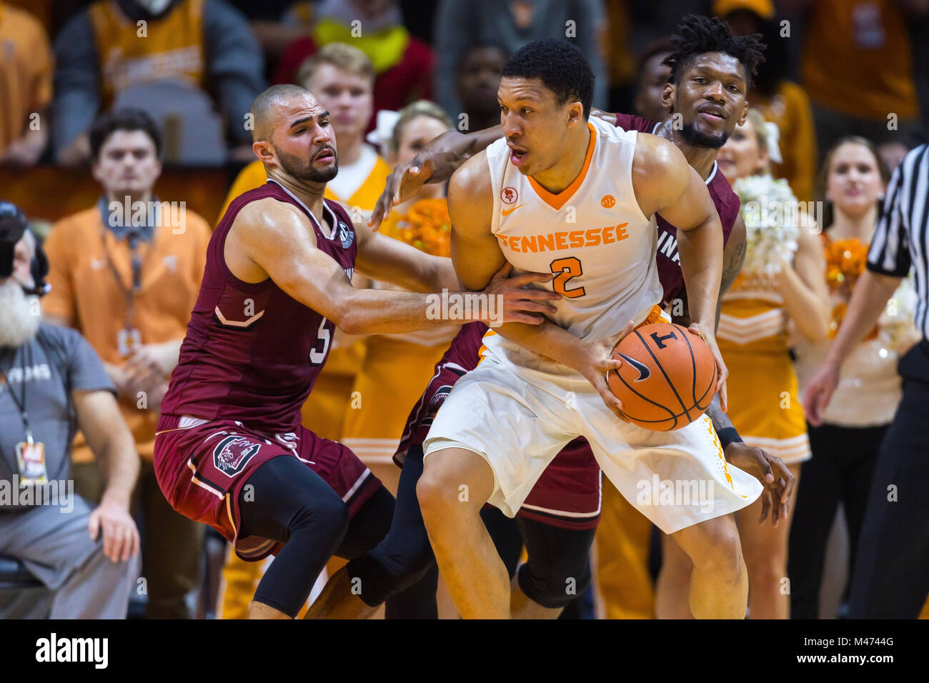 February 13, 2018: Frank Booker #5 and Chris Silva #30 of the South ...