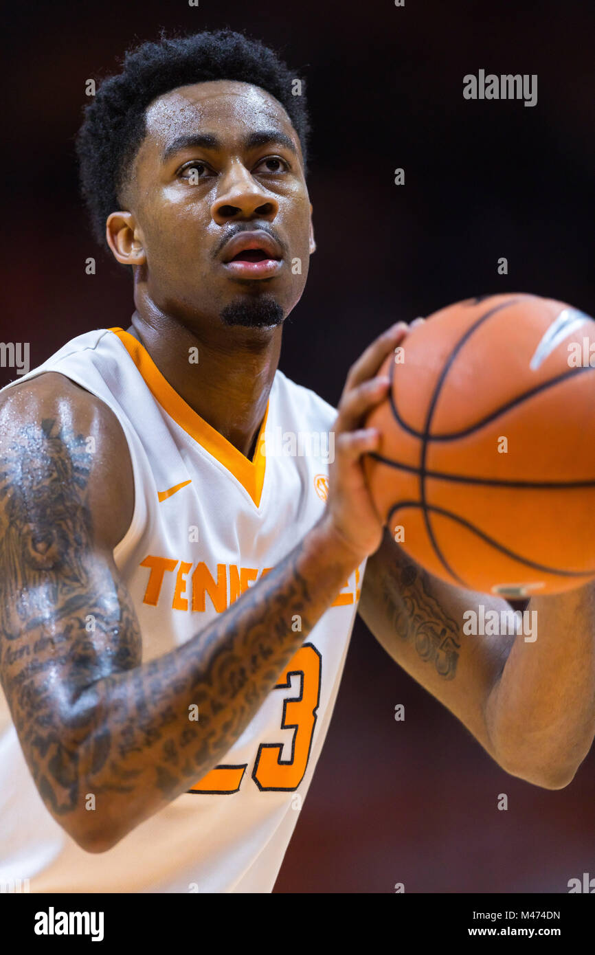 February 13, 2018: Jordan Bowden #23 of the Tennessee Volunteers shoots ...