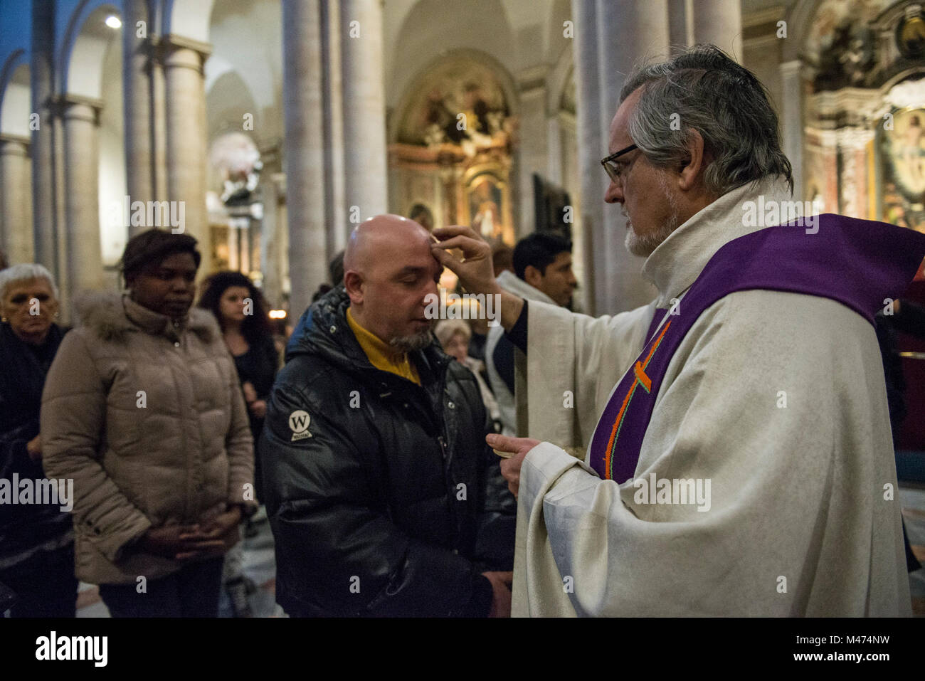 February 14, 2018 - Turin, Italy-February 14, 2018: Ash Wednesday ...