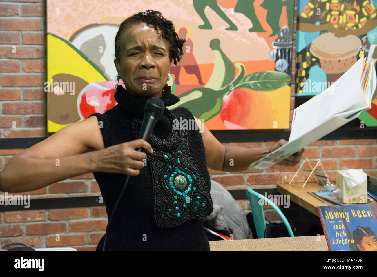 New York, USA. 13th February, 2018. Ms. Smalls performs characters and ...