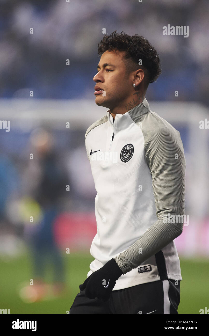Madrid, Spain. 14th Feb, 2018. Neymar (forward; Paris Saint-Germain) in ...