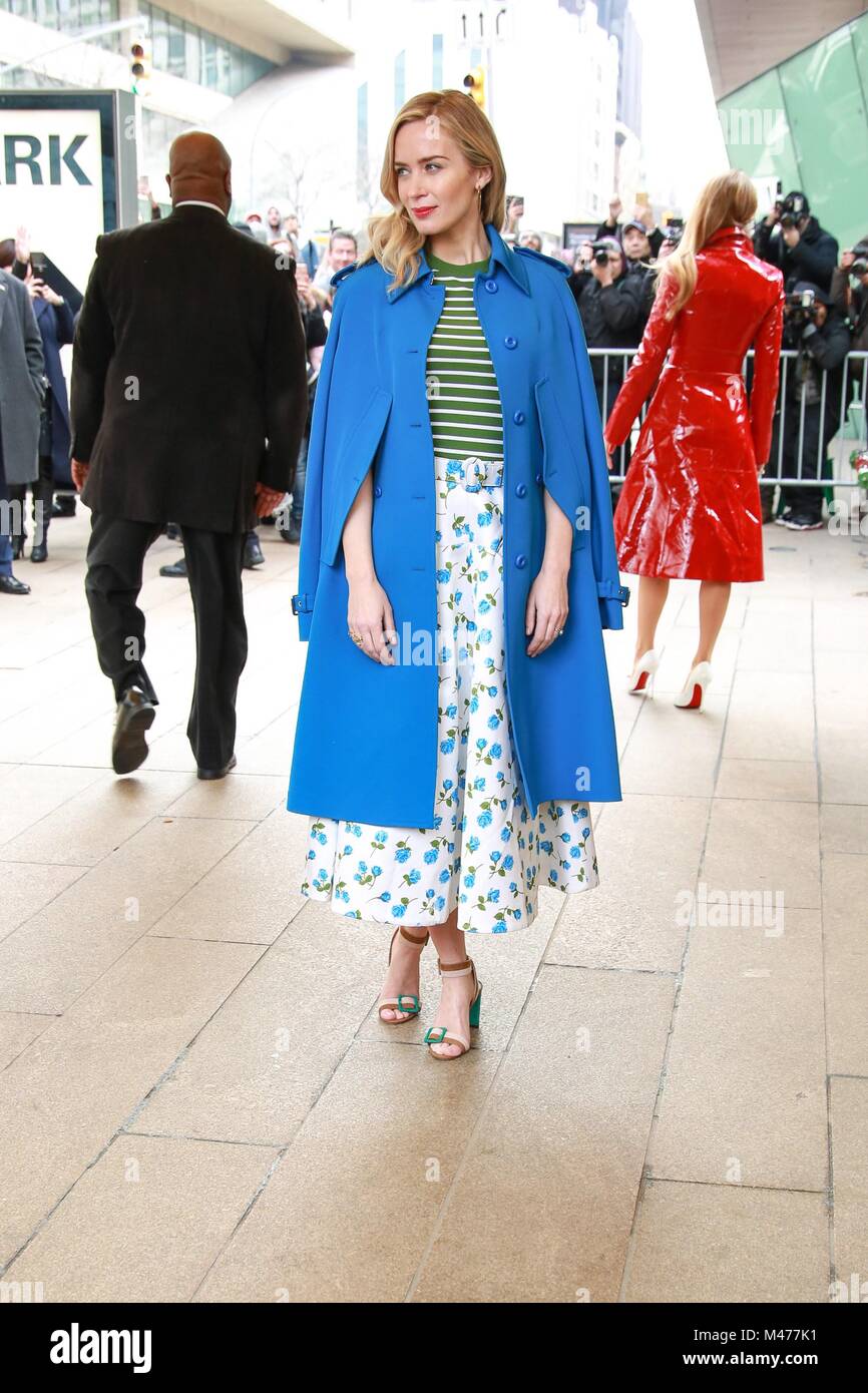 New York, NY, USA. 14th Feb, 2018. Emily Blunt in attendance for ...