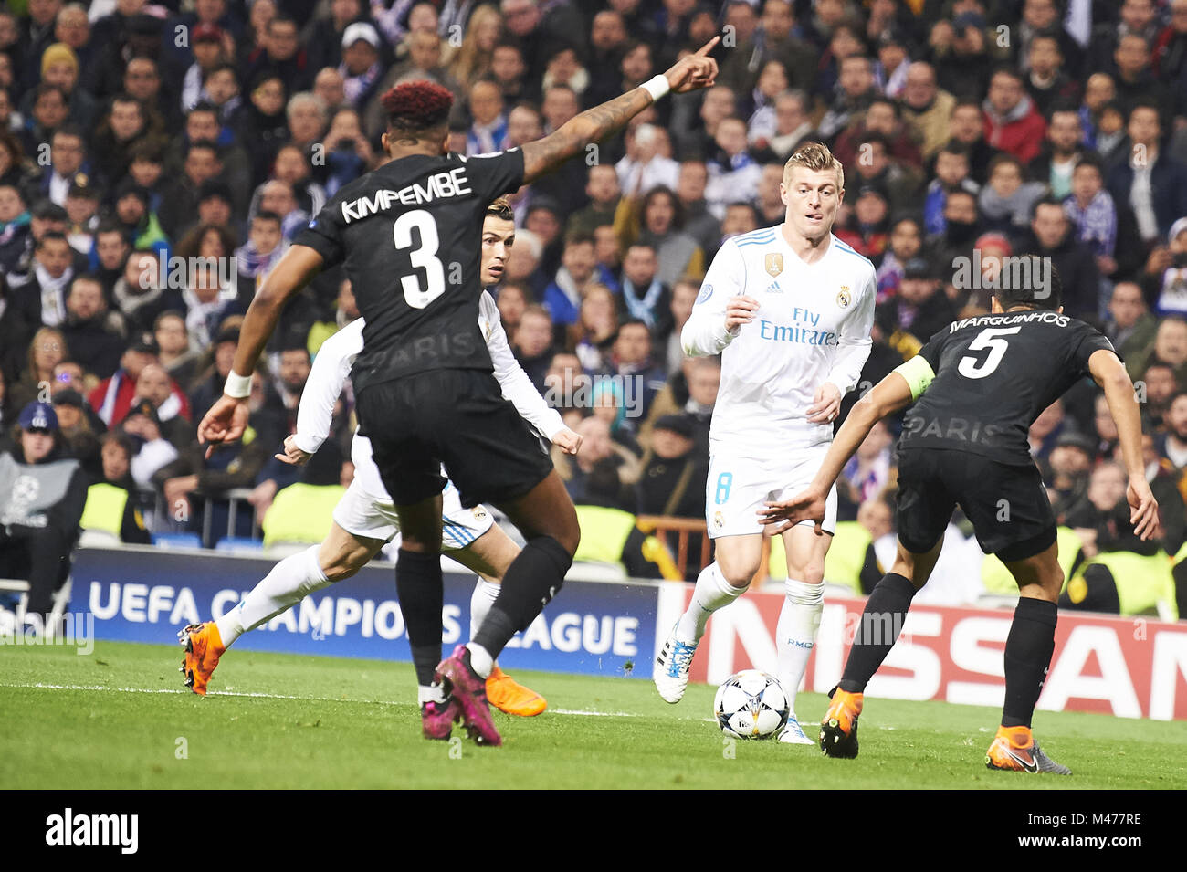 Madrid, Spain. 14th Feb, 2018. Toni Kroos (midfielder; Real Madrid) in ...
