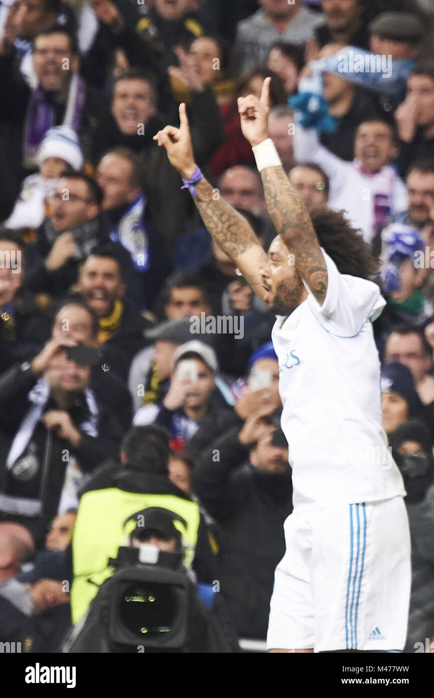 Madrid, Spain. 14th Feb, 2018. Marcelo (defender; Real Madrid) in ...