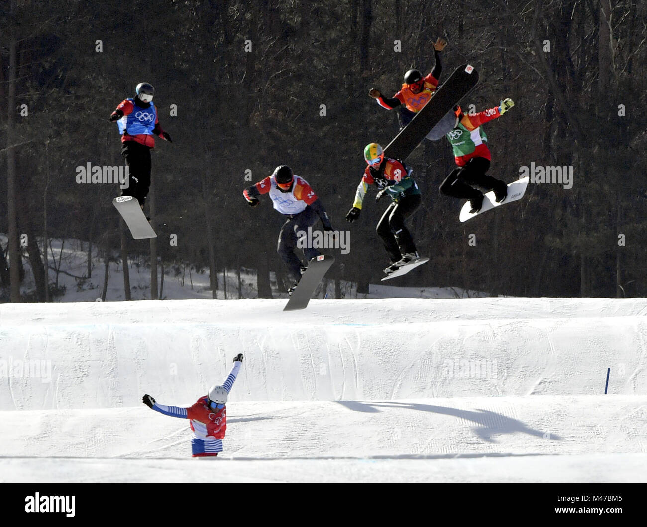 Pyeongchang, South Korea. 15th Feb, 2018. Atheletes compete during the ...