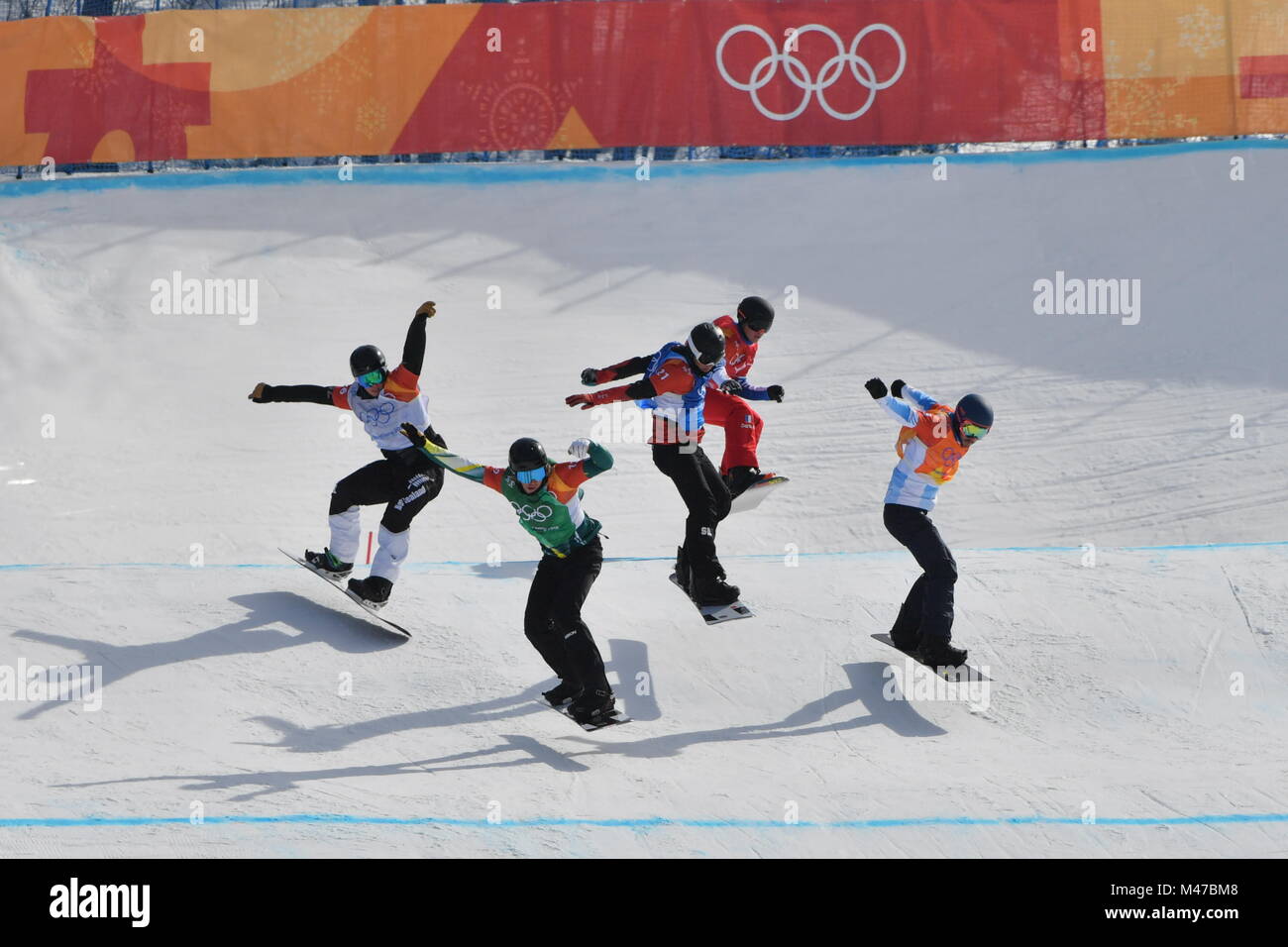 Pyeongchang, South Korea. 15th Feb, 2018. Atheletes compete during the ...