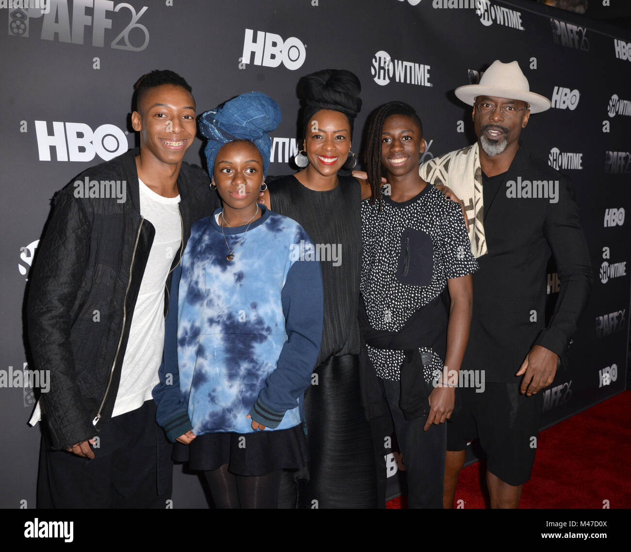 Los Angeles, Ca, USA. 14th Feb, 2018. Isaiah Washington, Family at the ...