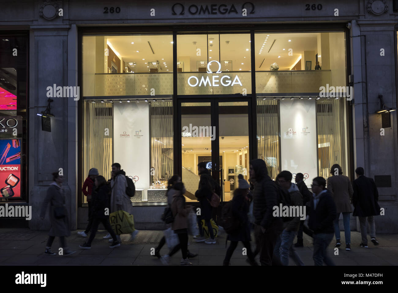 United Kingdom. 30th Jan, 2018. Omega store seen in London famous ...
