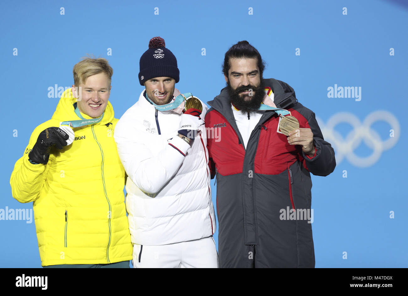 Pyeongchang, South Korea. 15th Feb, 2018. Gold medalist France's Pierre ...