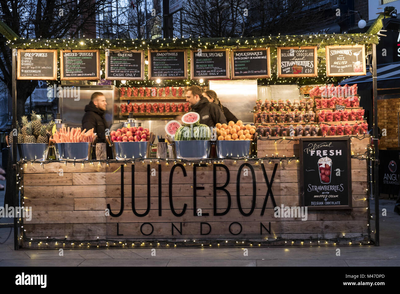 London, UK. 30th Jan, 2018. Juice Box store seen in London famous ...