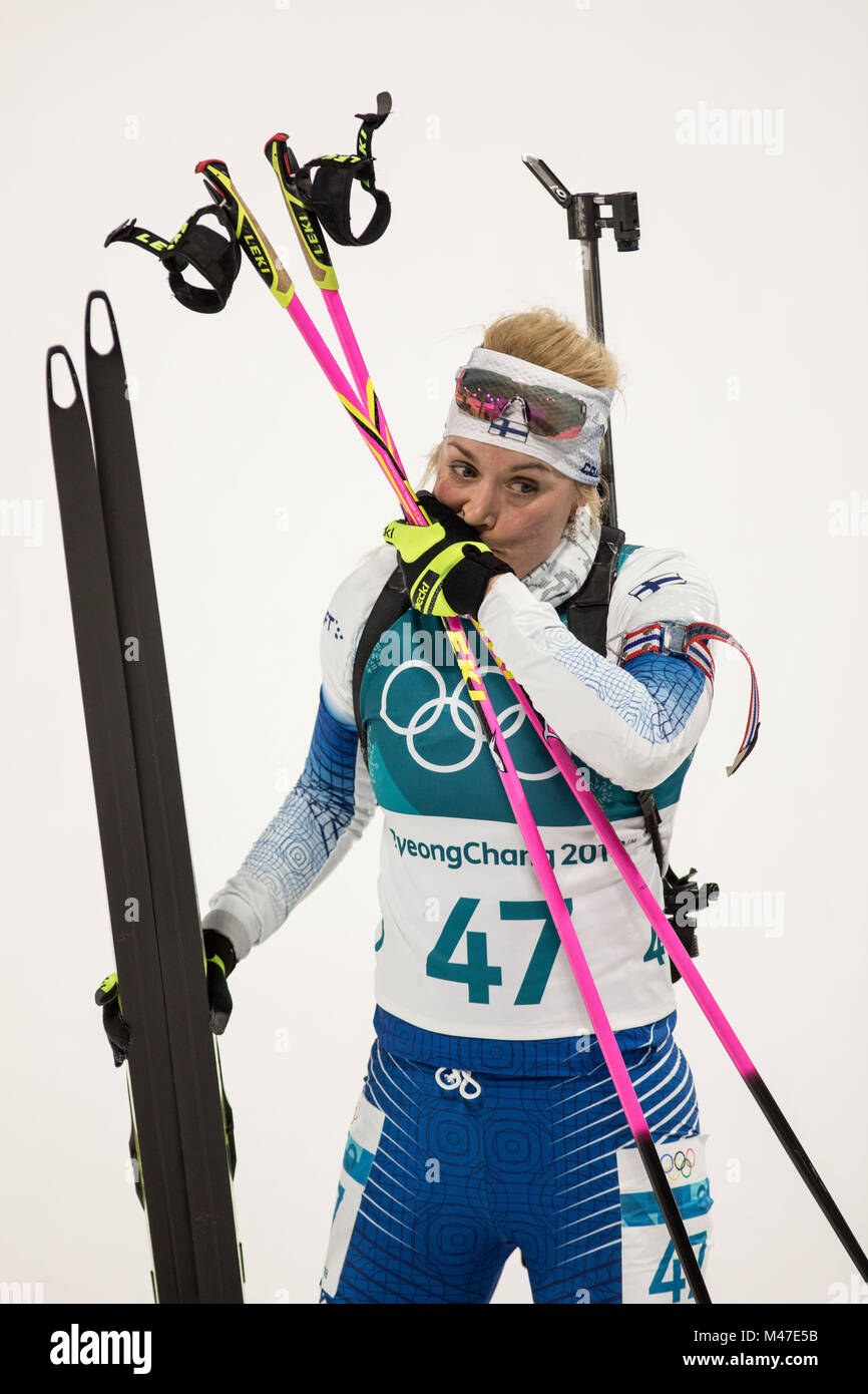 PyeongChang, South Korea. 15th Feb, 2018. LAURA TOIVANEN of Finland ...