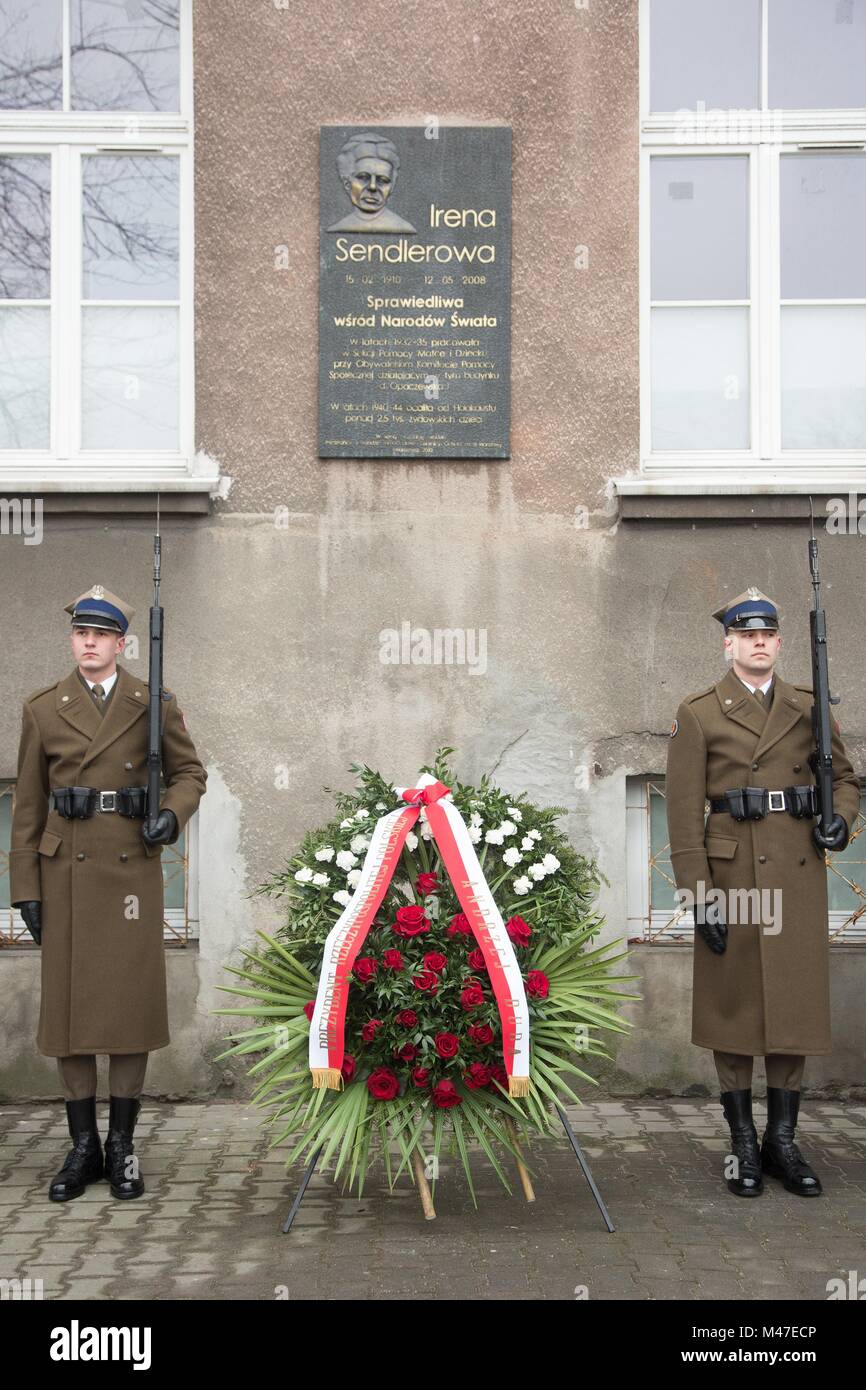Poland's president Andrzej Duda lays a wreatch on February 15, 2018 in ...