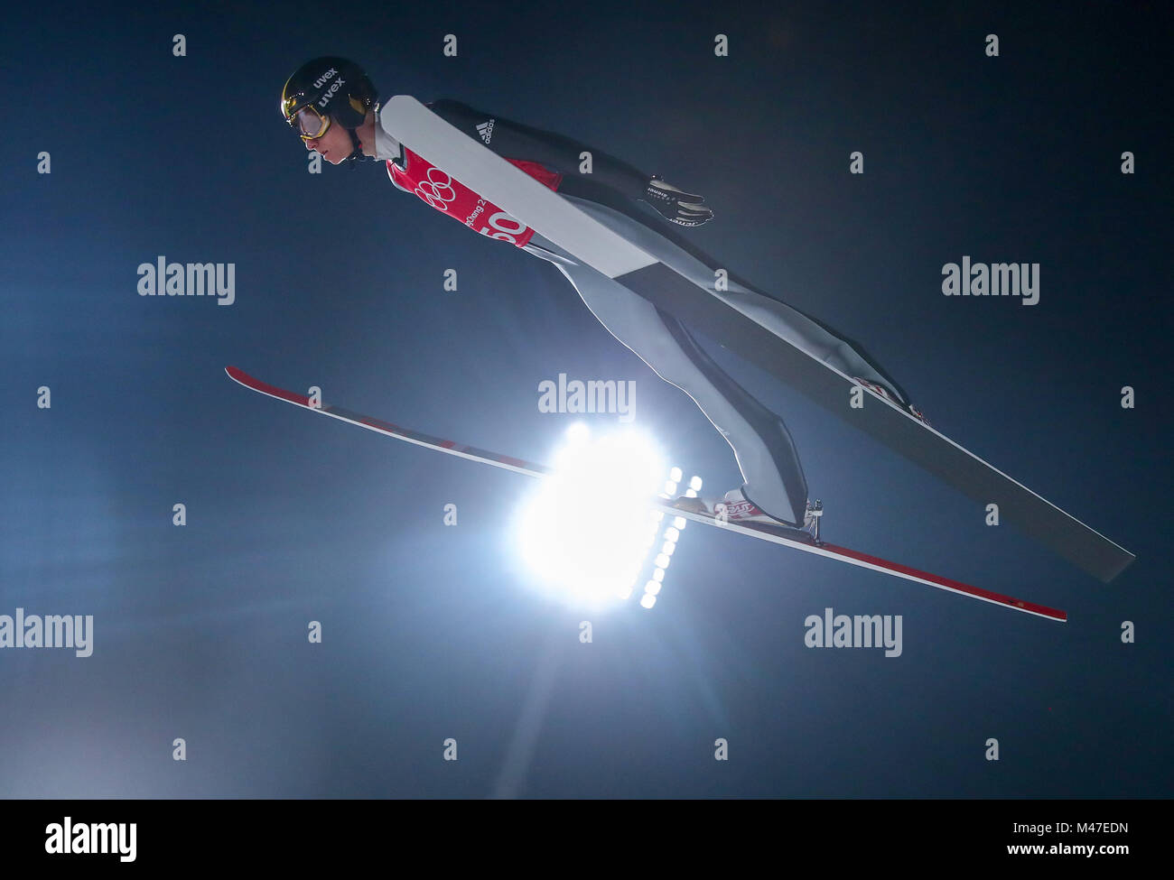 Pyeongchang, South Korea. 14th Feb, 2018. Karl Geiger from Germany ...