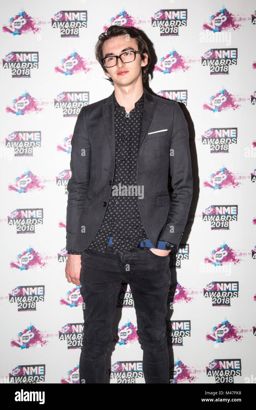 London, UK. 14th Feb, 2018. Isaac Hempstead Wright arrives at the VO5 ...