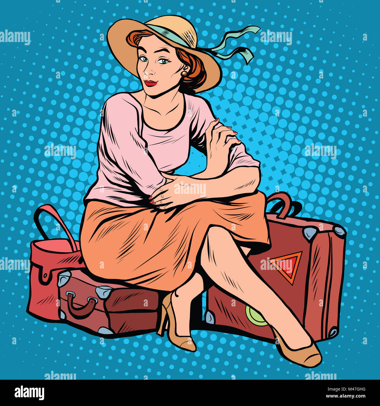 Lady tourist traveler Stock Photo - Alamy
