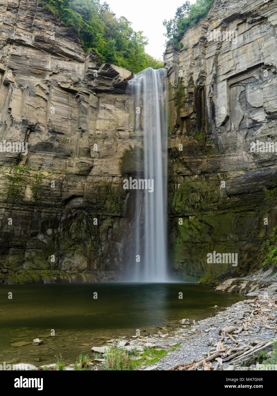 Evening view of Taughannock Falls at Taughannock Falls State Park, near ...
