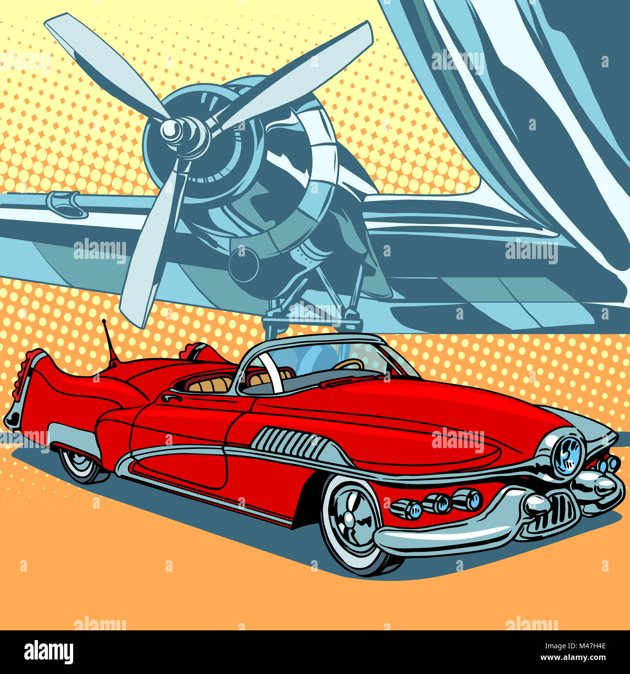 Retro flying car hi-res stock photography and images - Alamy