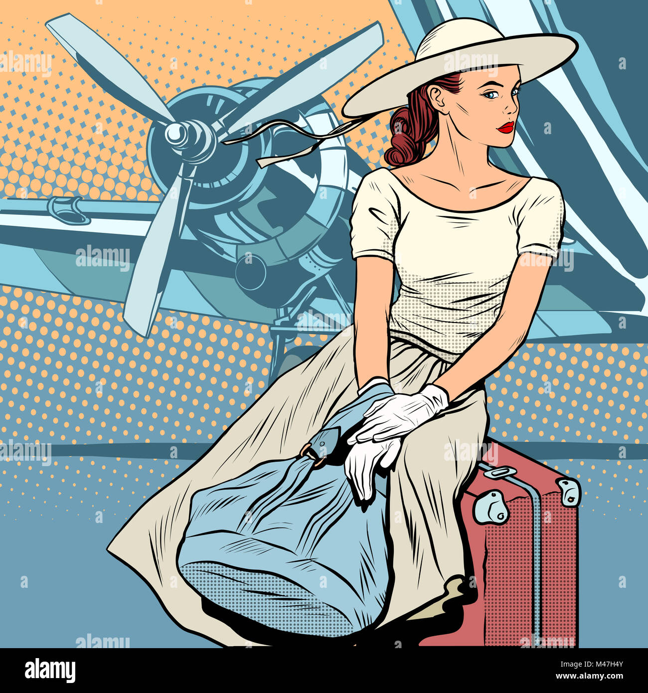 Lady traveler at the airport Stock Photo - Alamy