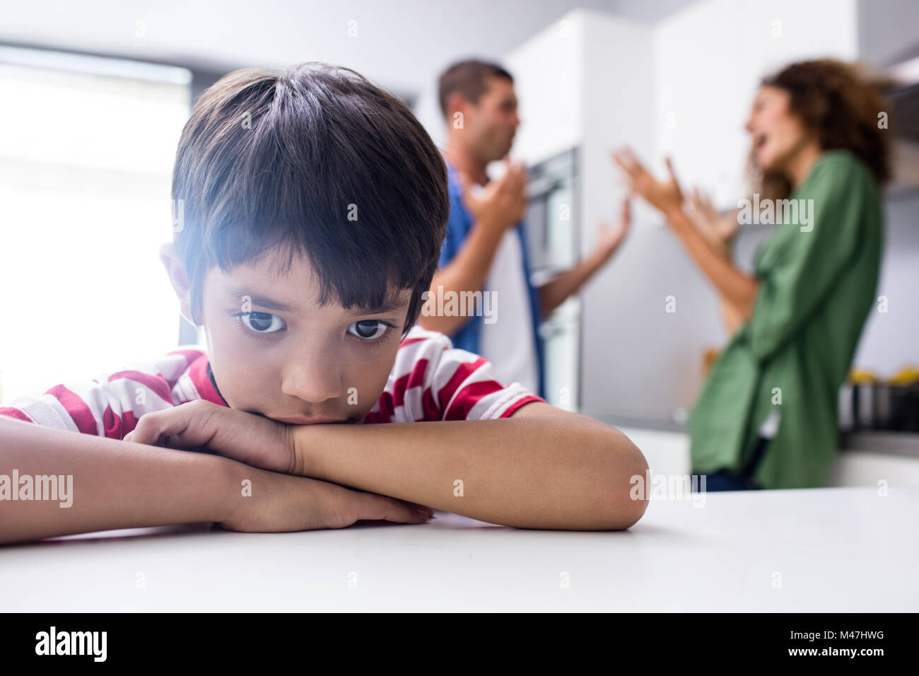 Boy depressed father hi-res stock photography and images - Alamy