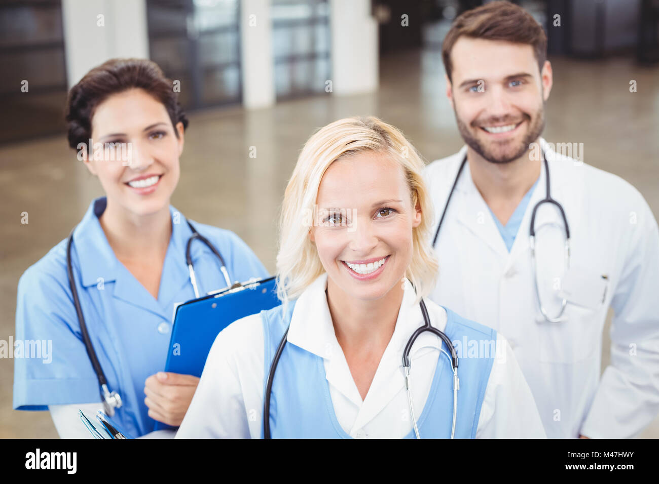 High angle portrait of happy doctors and nurse Stock Photo - Alamy