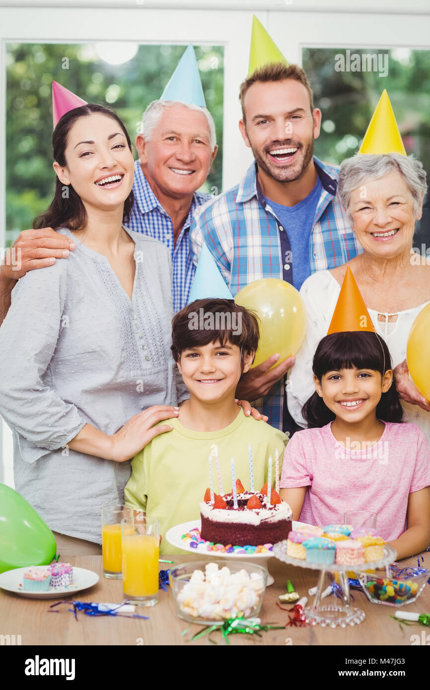 Grandmother party hat grandson hi-res stock photography and images - Alamy