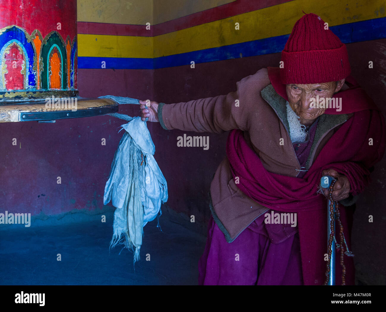 Portraite of Ladakhi woman during the Ladakh Festival in Leh India ...
