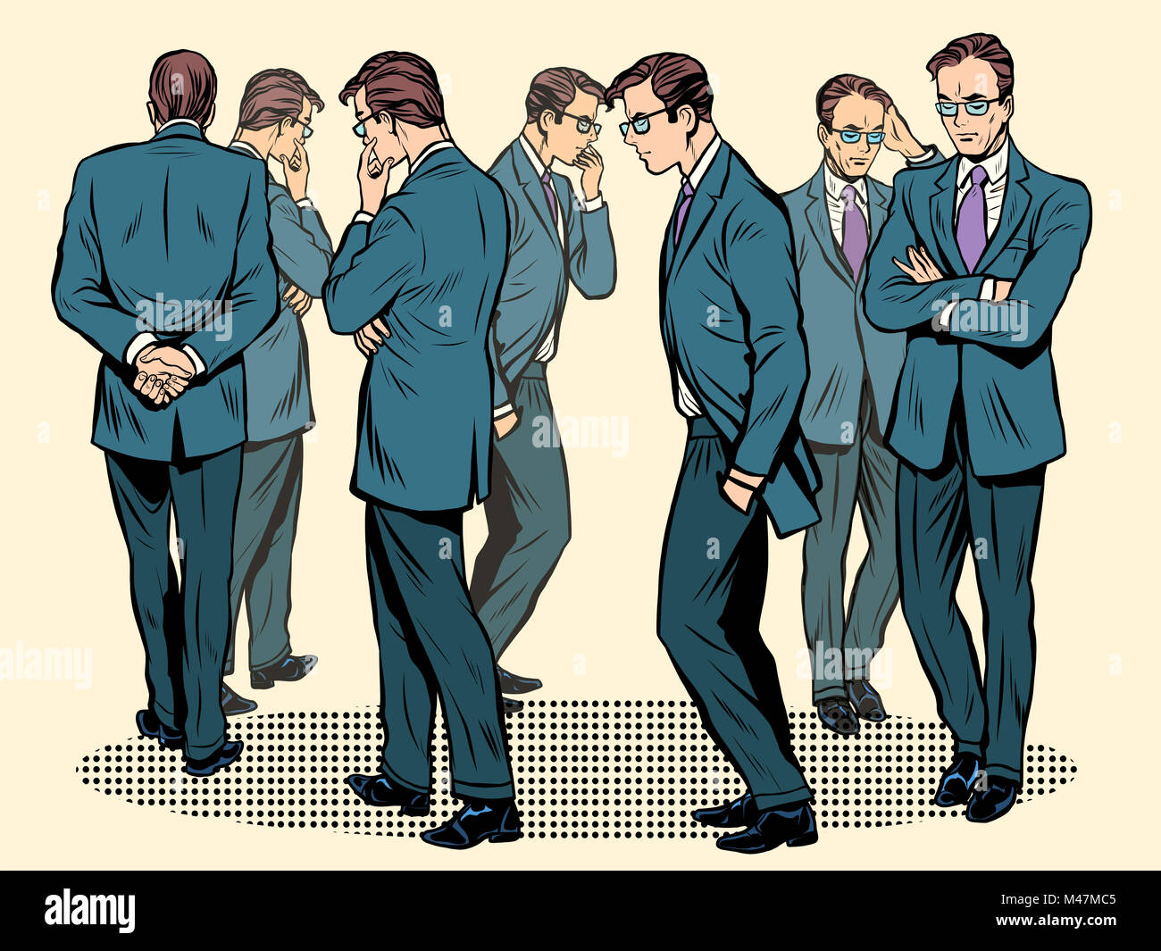 Thinking intellectual work, the man goes around Stock Photo - Alamy