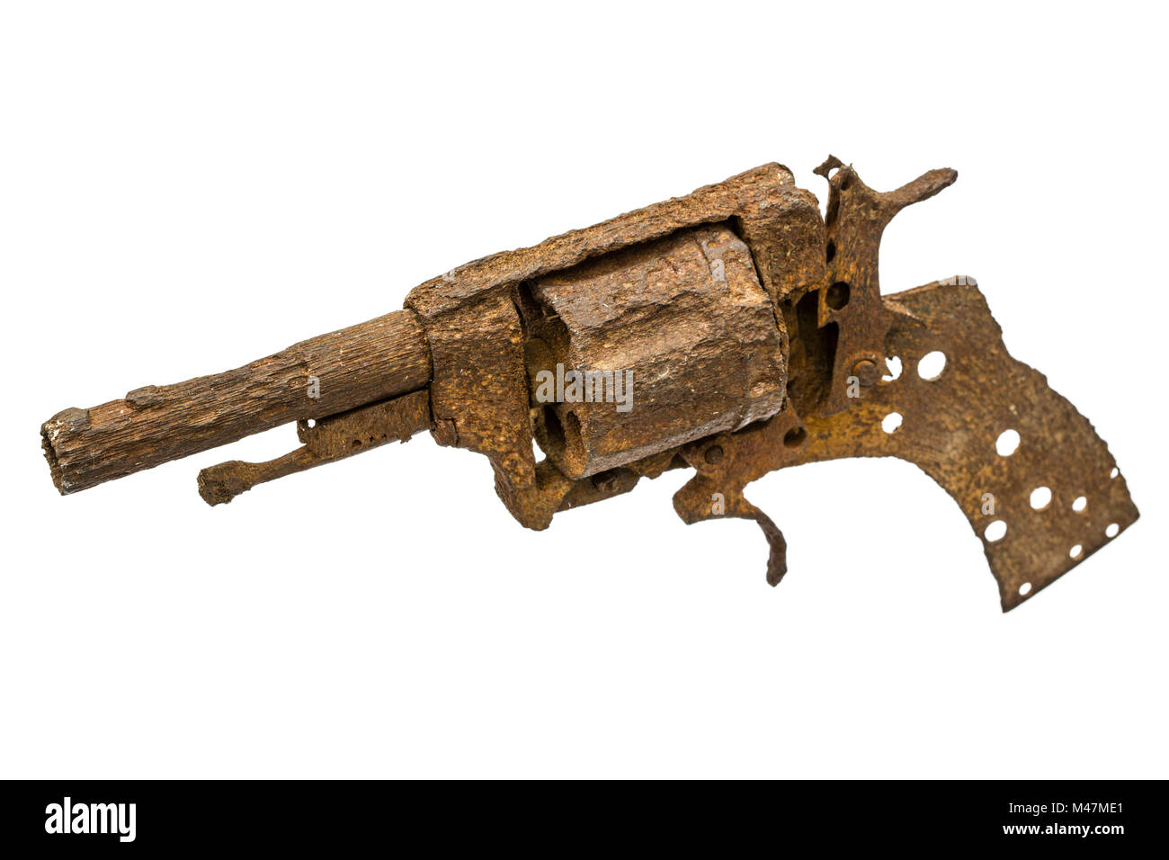 Old rusty pistol, Isolated on white background Stock Photo - Alamy