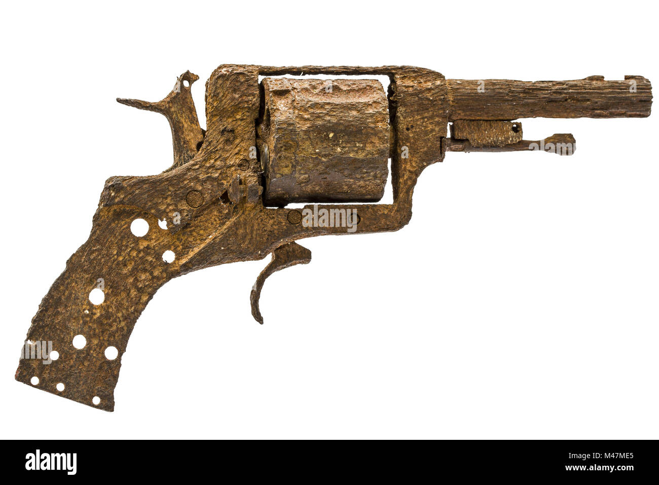 Old rusty pistol, Isolated on white background Stock Photo - Alamy