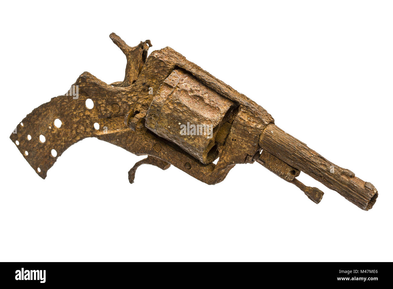 Old rusty pistol, Isolated on white background Stock Photo - Alamy