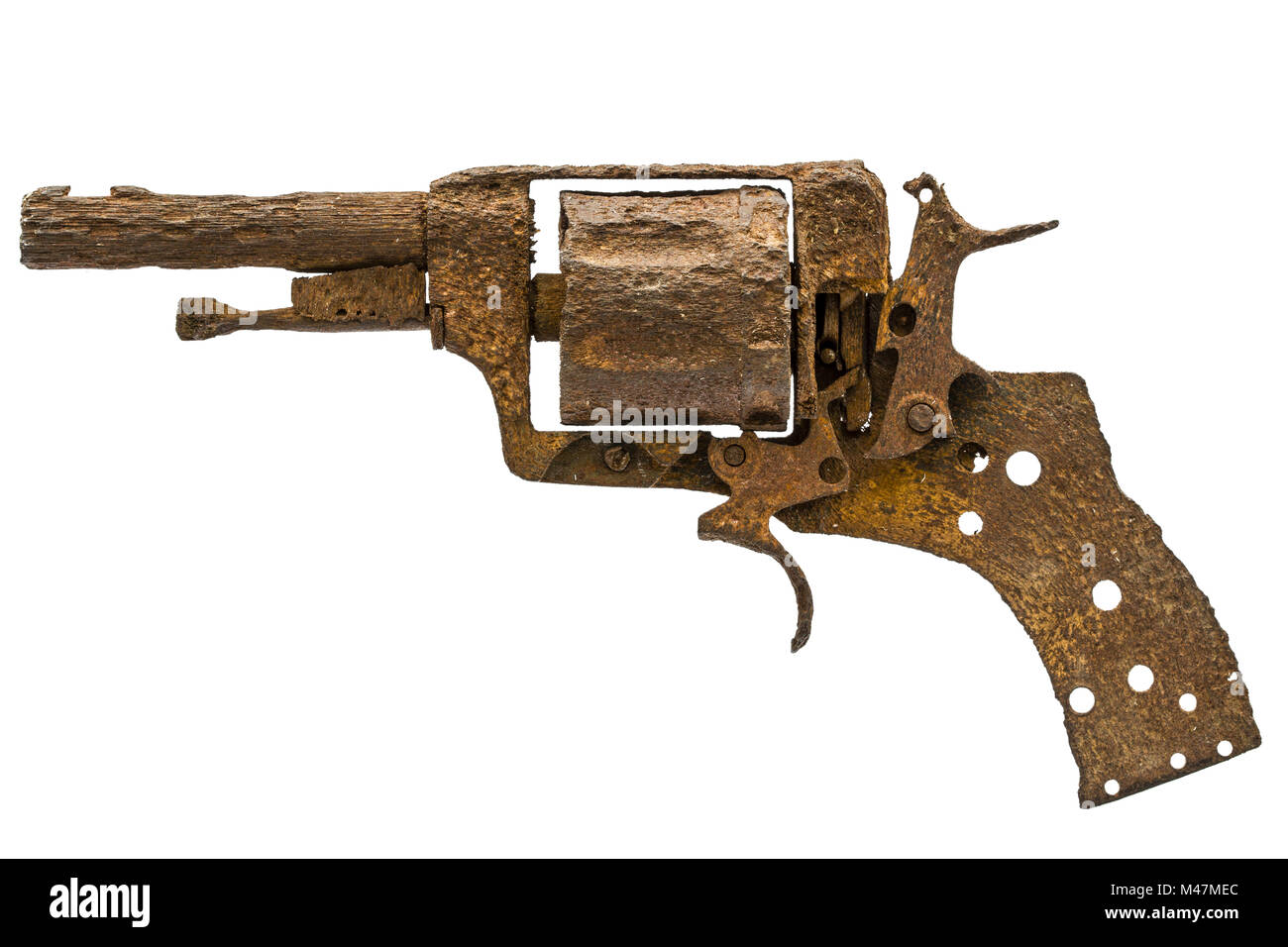 Old rusty pistol, Isolated on white background Stock Photo - Alamy