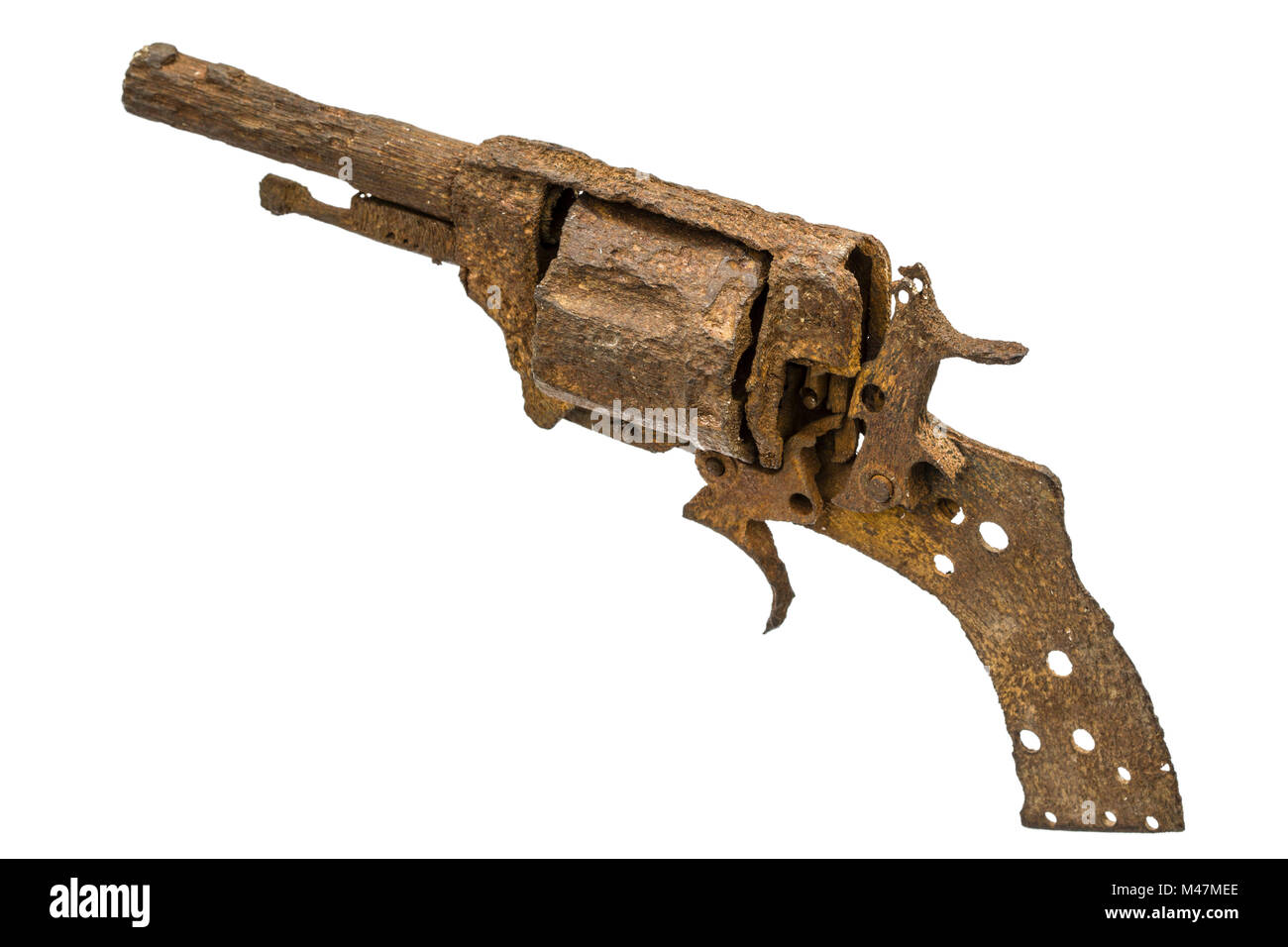 Old rusty pistol, Isolated on white background Stock Photo - Alamy