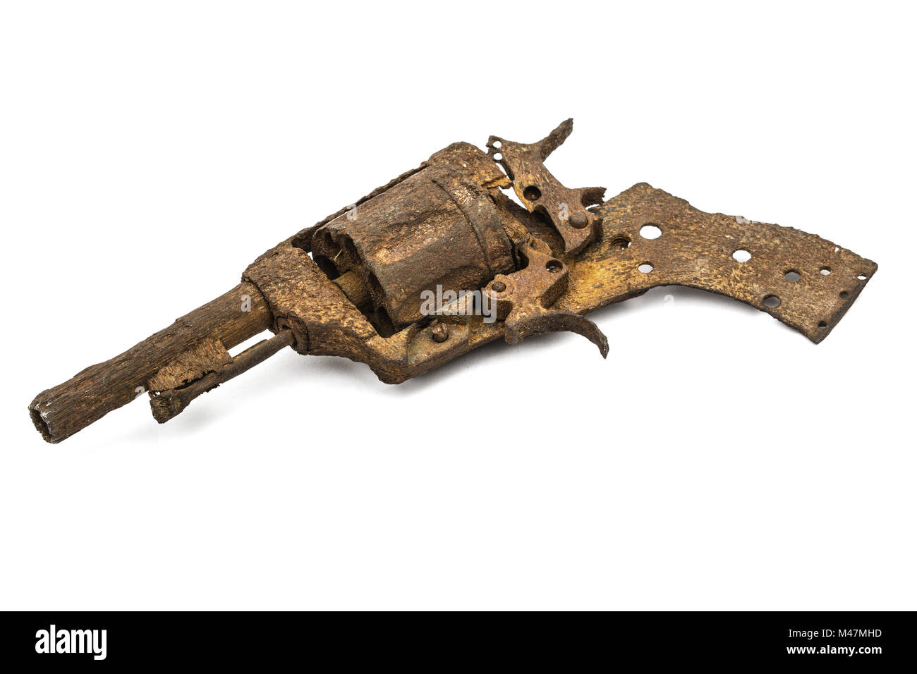 Old rusty pistol, Isolated on white background Stock Photo - Alamy