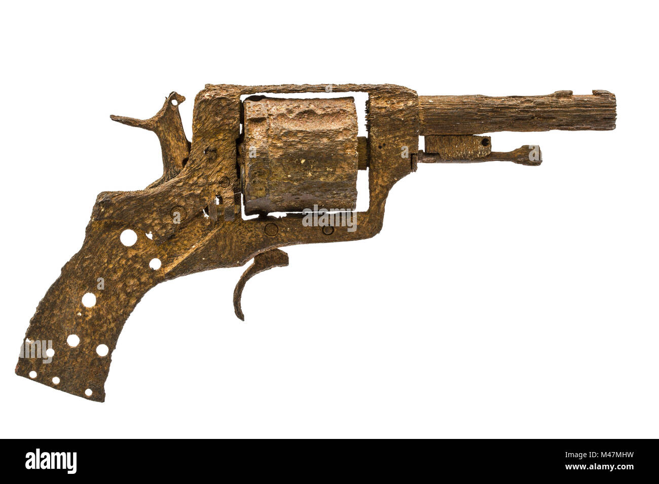 Old rusty pistol, Isolated on white background Stock Photo - Alamy