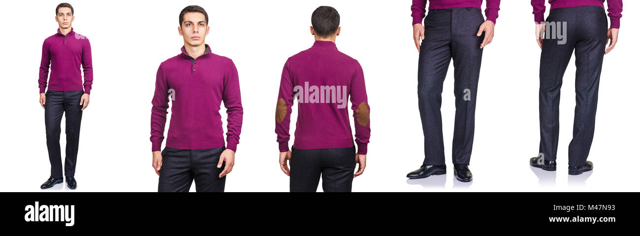 Young man in fashion concept isolated on white Stock Photo - Alamy