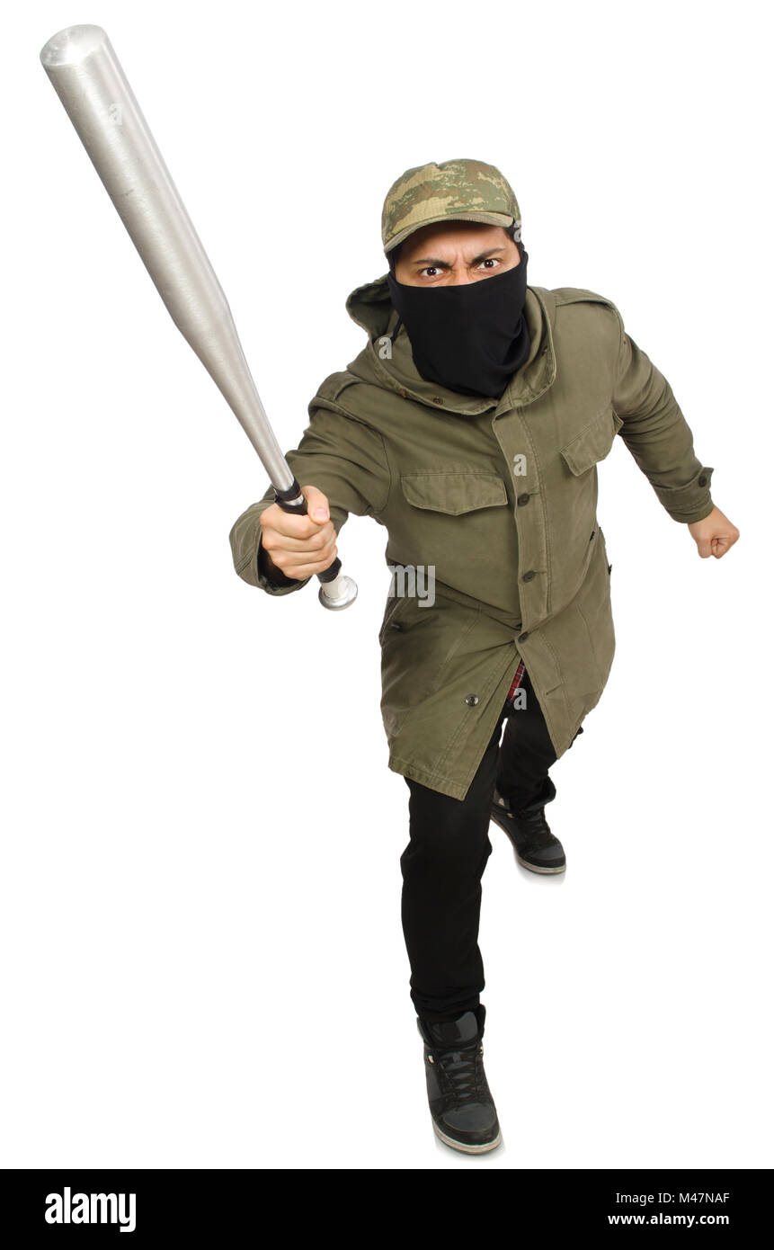 Balaclava man baseball bat hi-res stock photography and images - Alamy