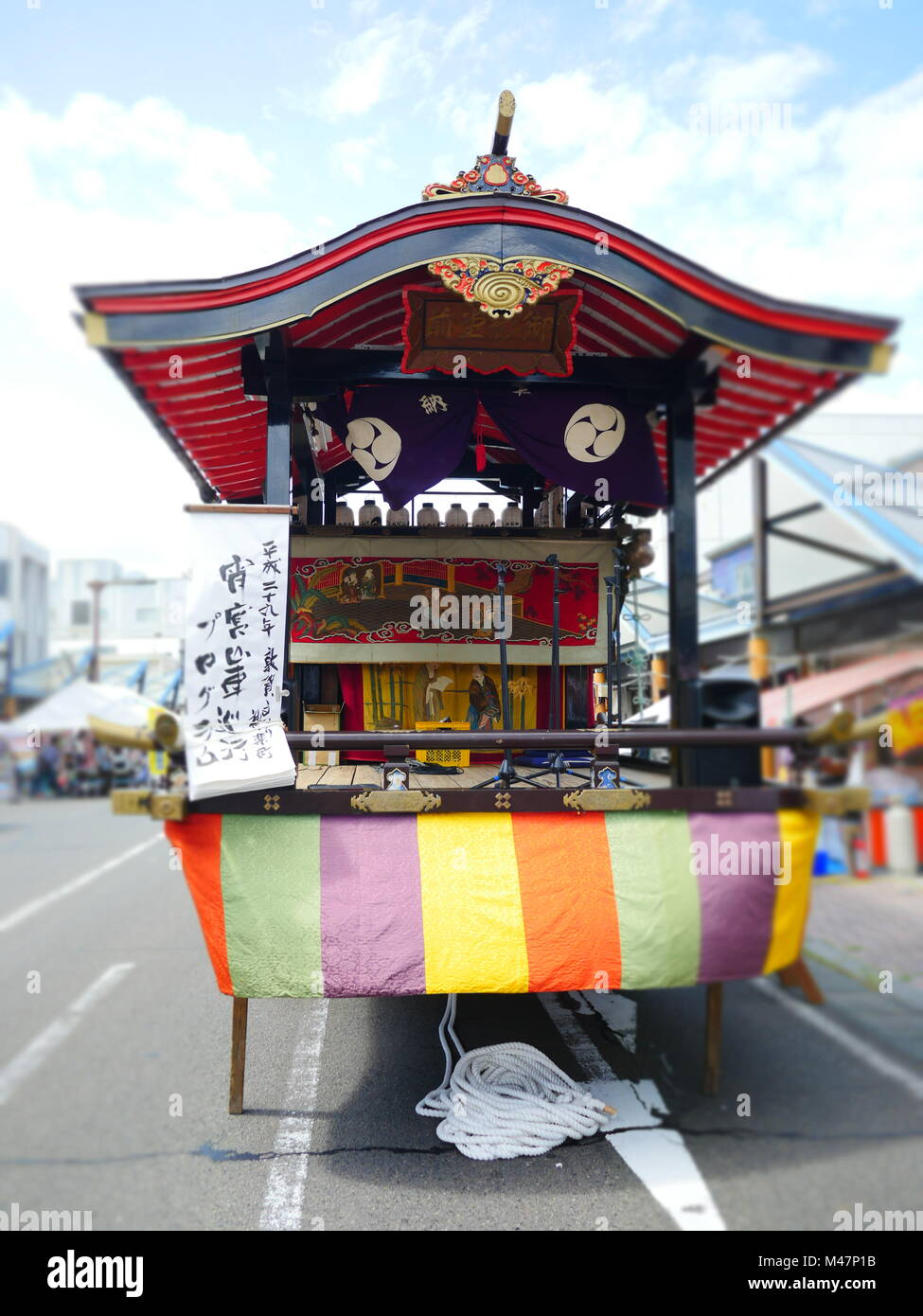 shot of ancient Japanese samurai shrine for festive celebration shot of ...