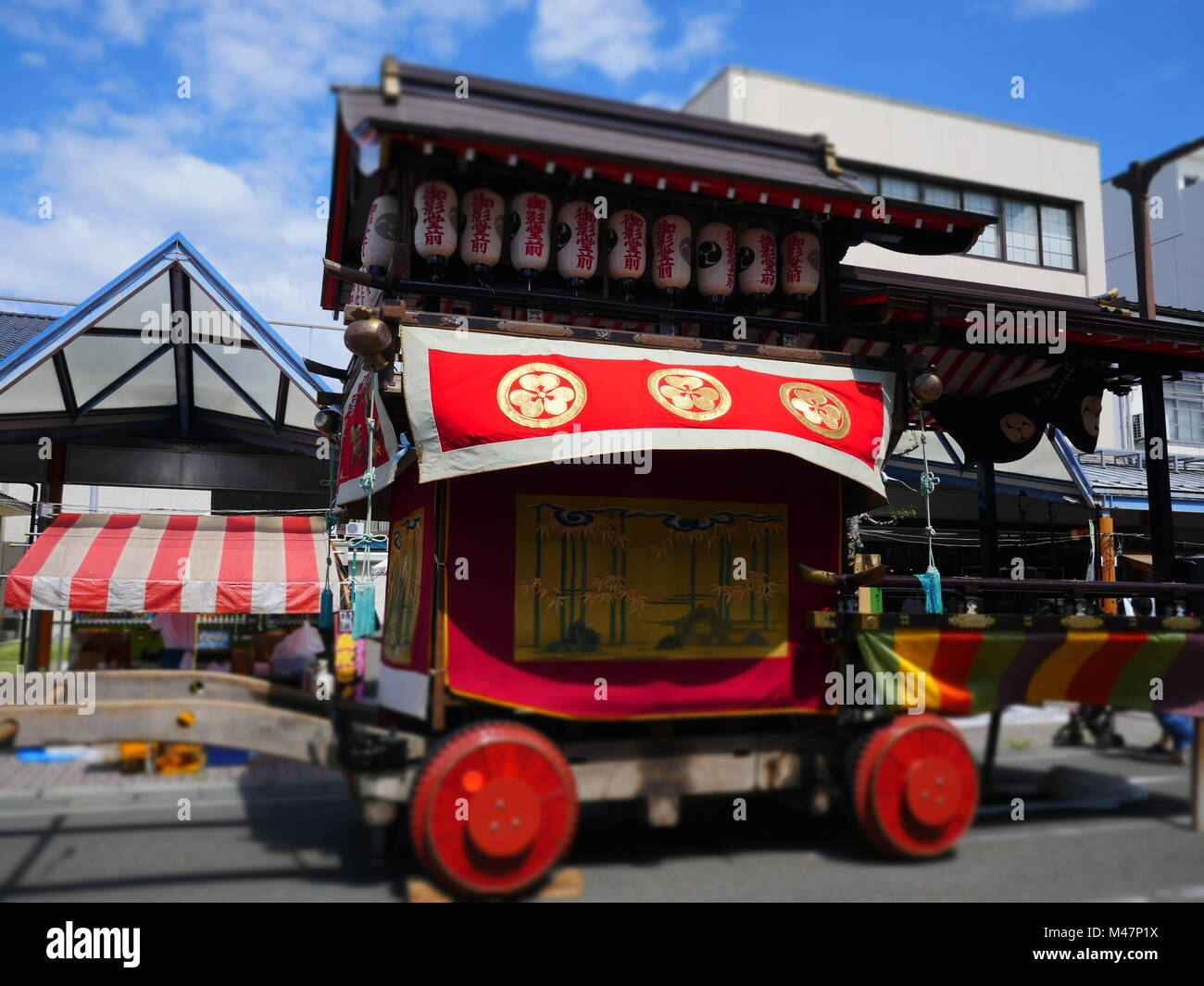 shot of ancient Japanese samurai shrine for festive celebration shot of ...