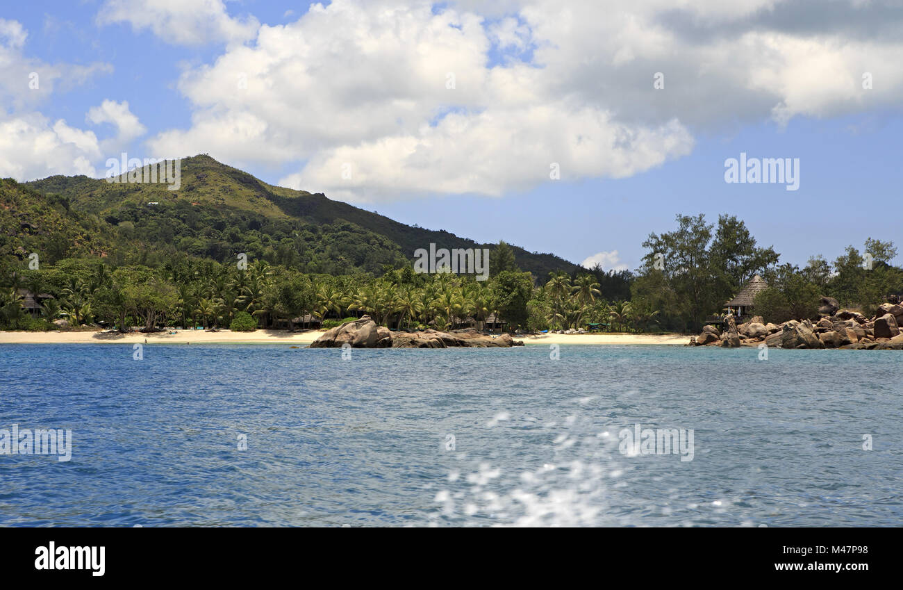 Beach at Constance Lemuria Resort. Praslin Island in Seychelles Stock ...