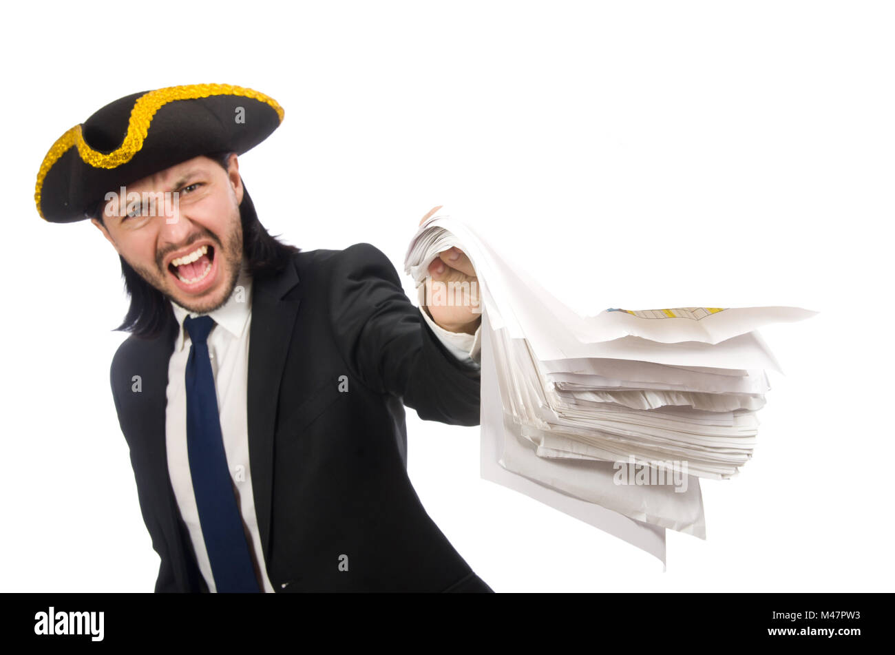 Man holding stack papers hi-res stock photography and images - Alamy