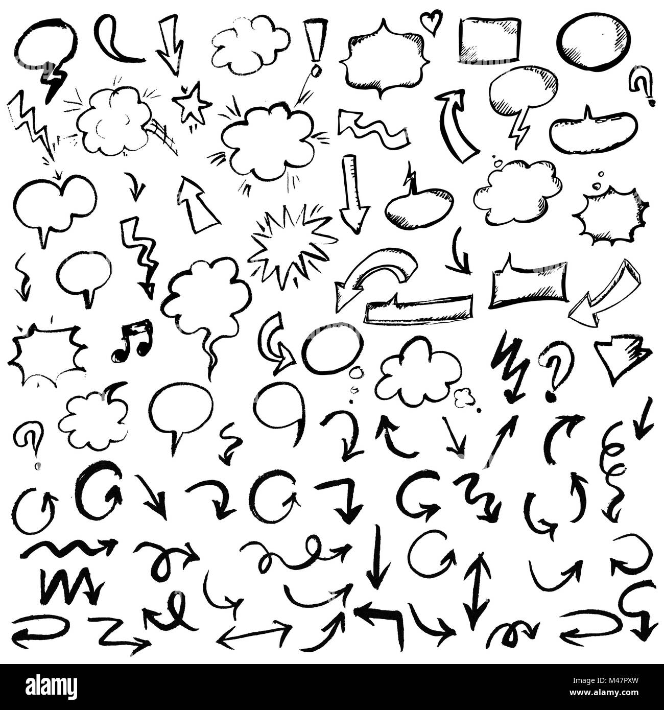 Thought bubble woman question mark Black and White Stock Photos ...