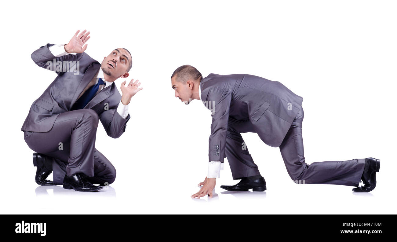 Businessman in various poses isolated on white Stock Photo - Alamy