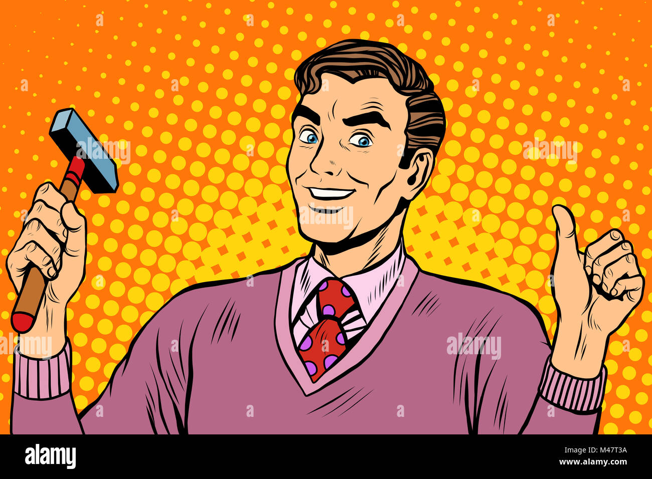 Male hammer tool Stock Photo - Alamy