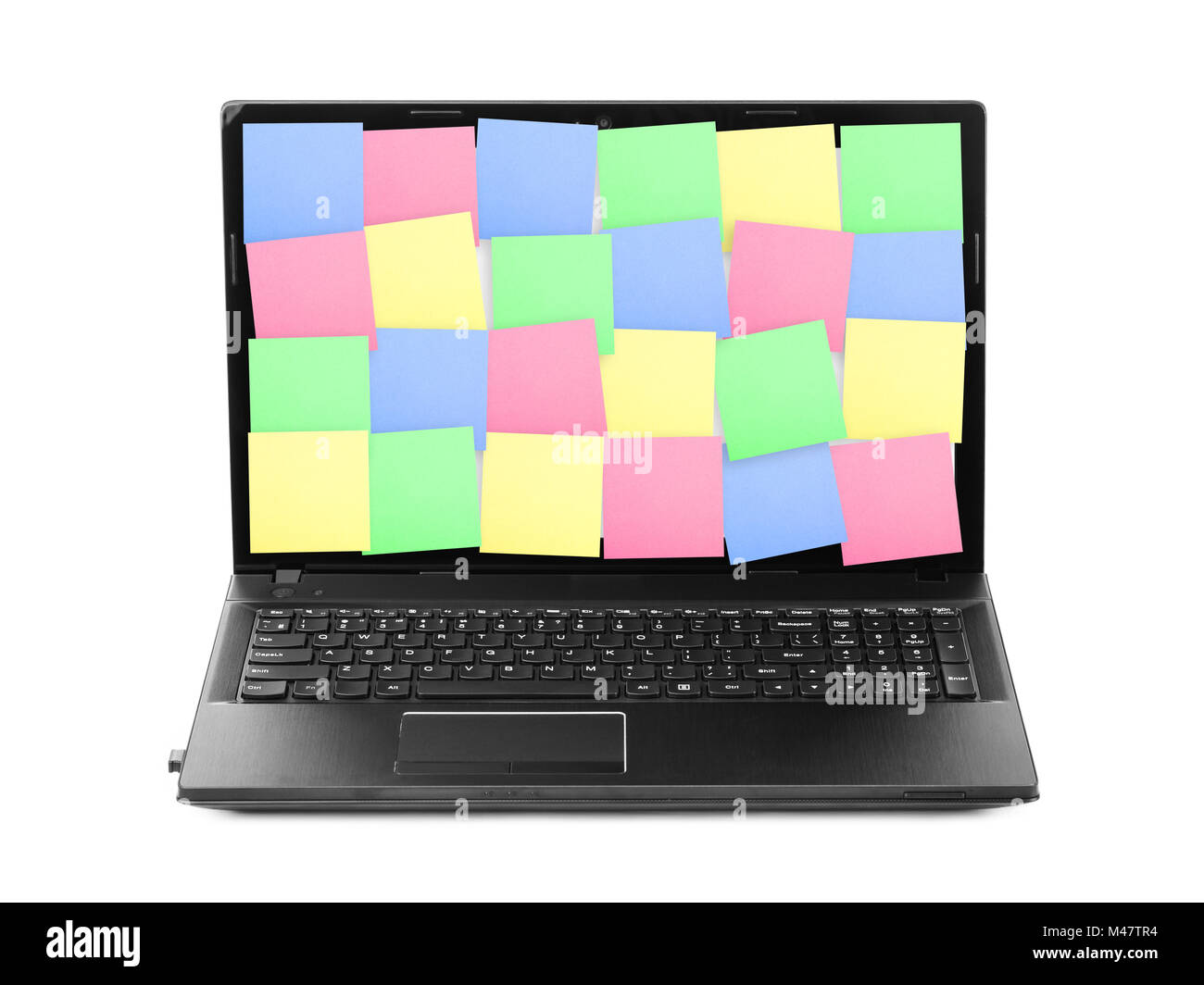 Black laptop sticky note hi-res stock photography and images - Alamy