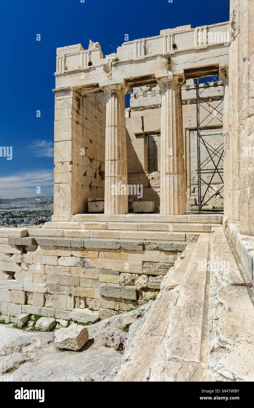 Acropolis entrance details, Athens, Greece Stock Photo - Alamy