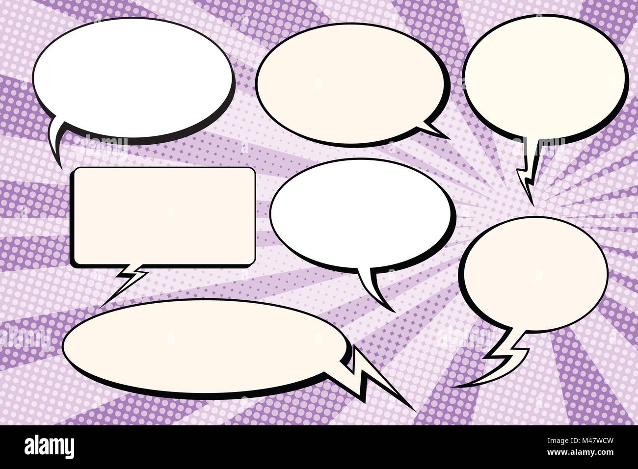 Set of vector bubbles comic text Stock Photo - Alamy