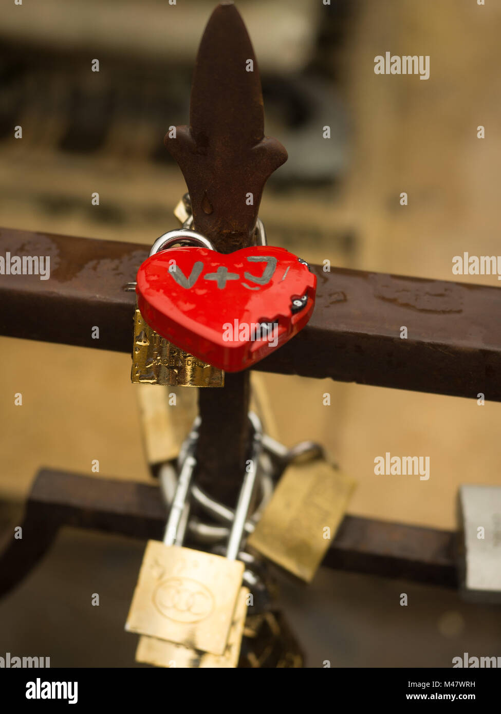 Love lock on bridge hi-res stock photography and images - Alamy