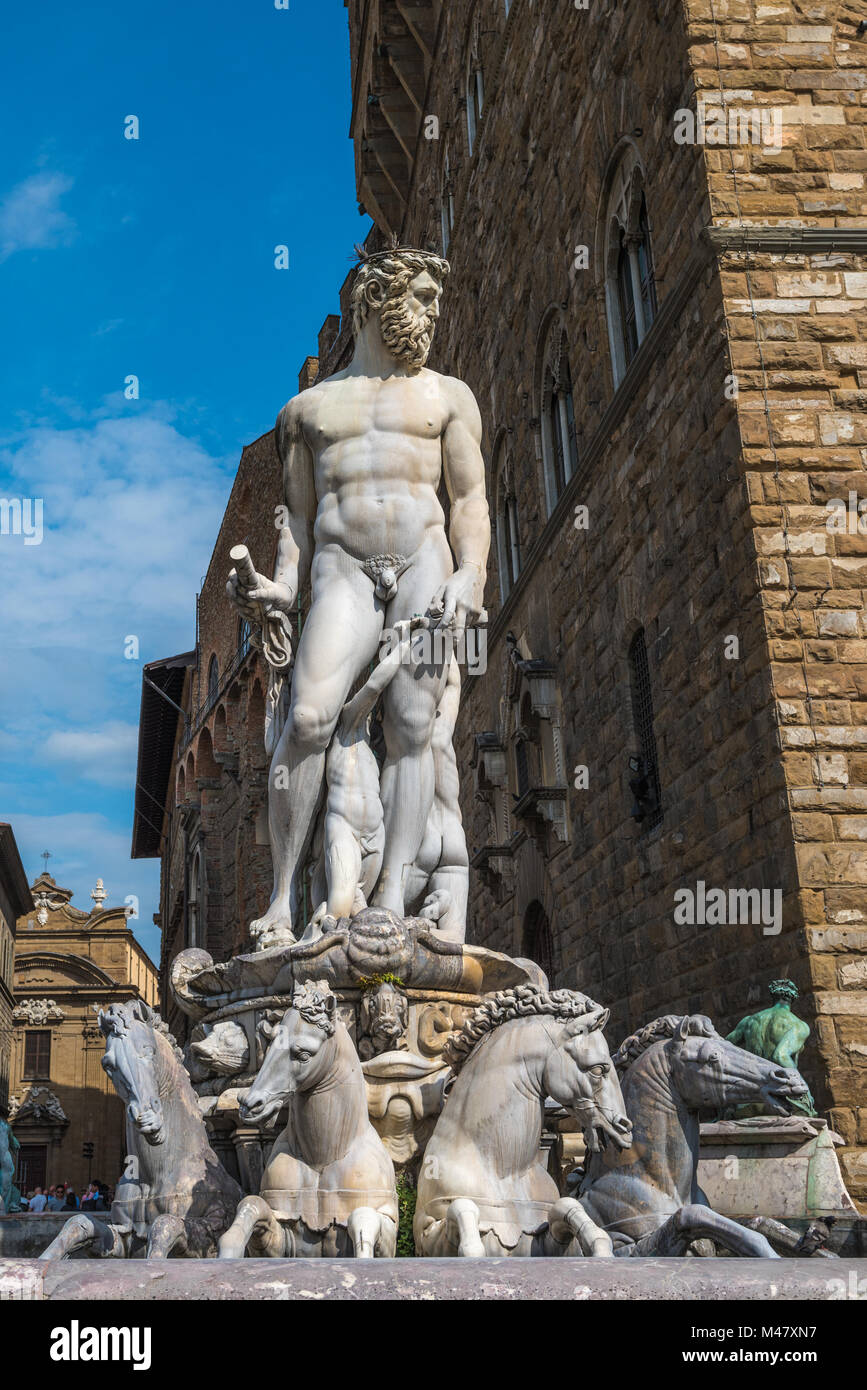 Fountain of Neptune on Piazza della Signoria in Florence Stock Photo ...