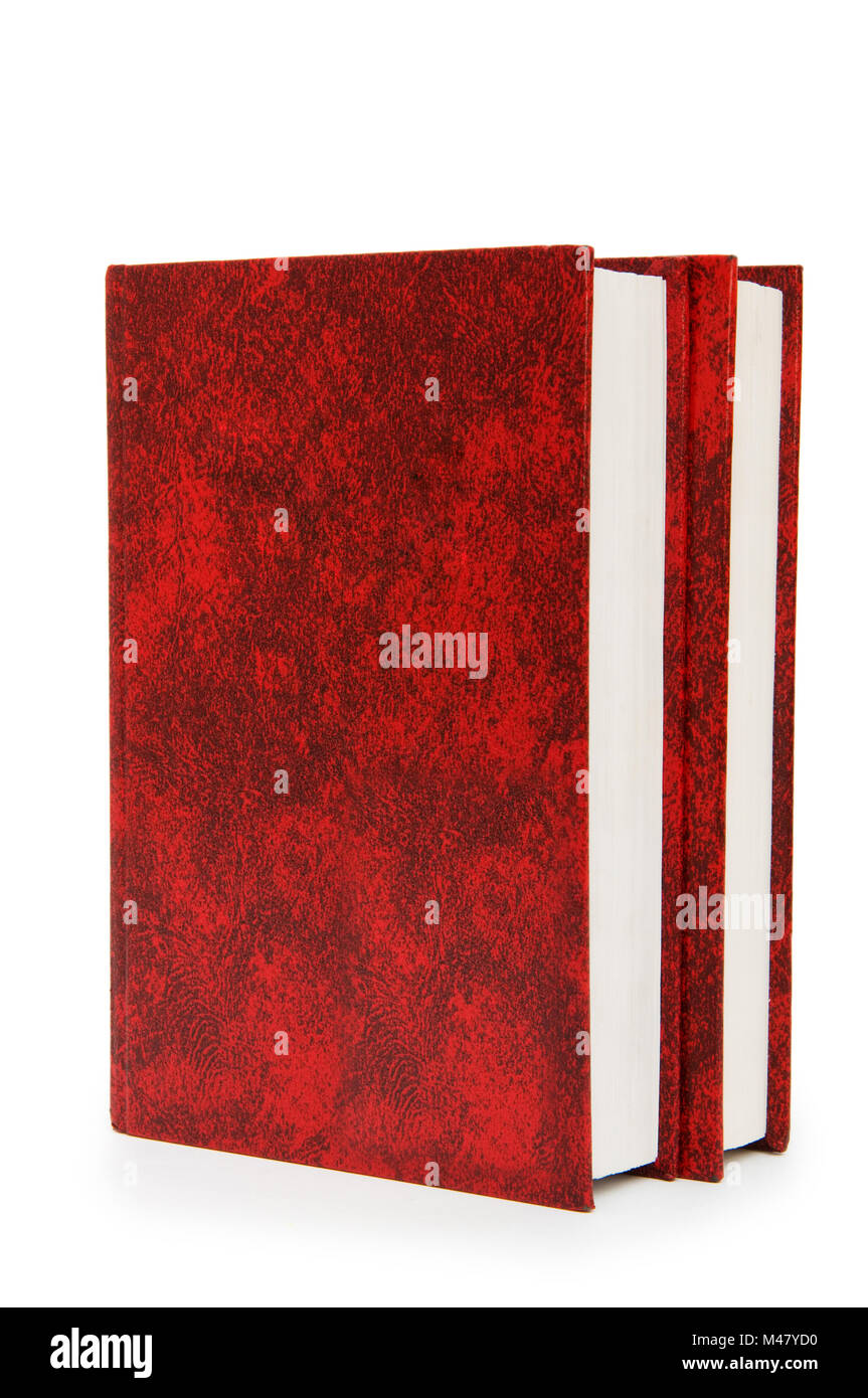 Red cover book isolated on the white background Stock Photo - Alamy